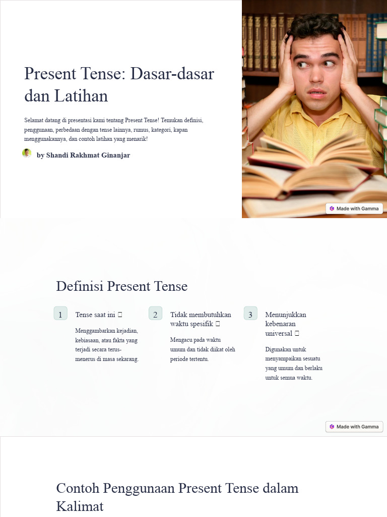 Present Tense Dasar Dasar Dan Latihan Pdf