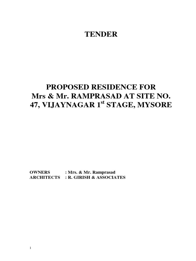 Sample Tender - Simplified | PDF | Employment | Specification ...