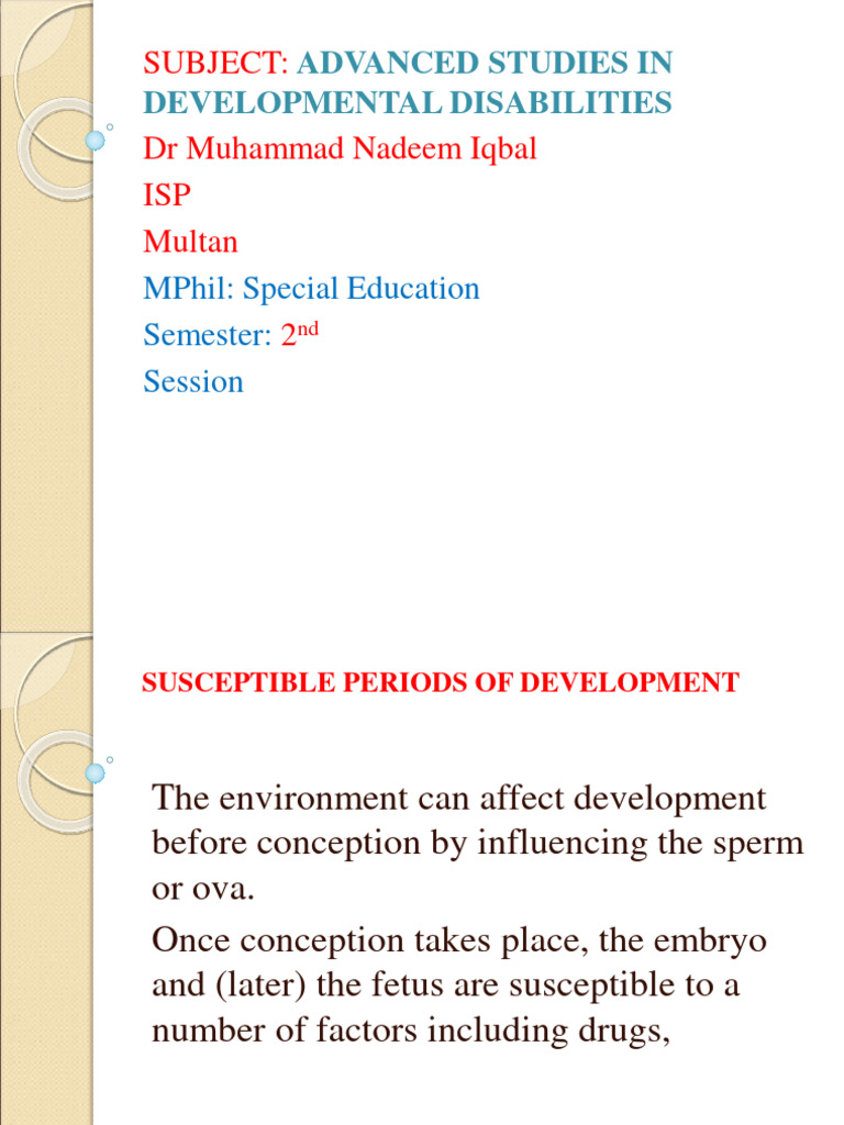 Developmental Disabilities .PPT Lecture 2 | PDF | Chemical Substances ... Developmental Disabilities .PPT Lecture 2 | PDF | Chemical Substances ...