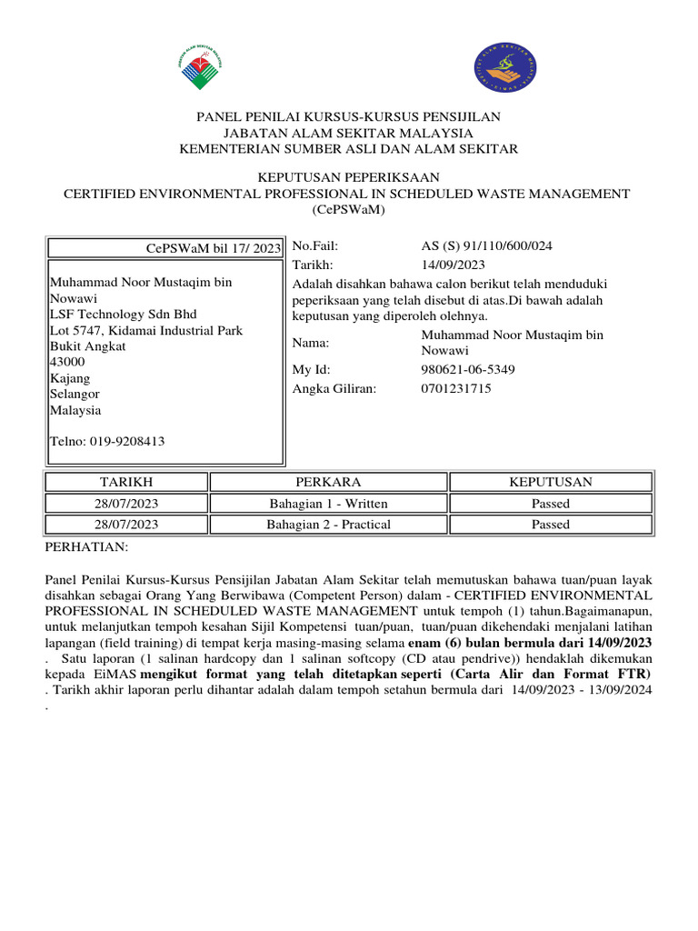 resultCePSWaM Bil 17 - 2023 - 980621-06-5349 | PDF