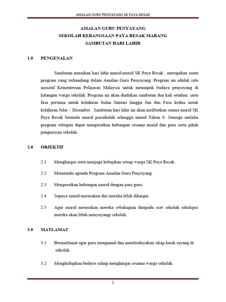 KKD Sambutan Hari Lahir | PDF