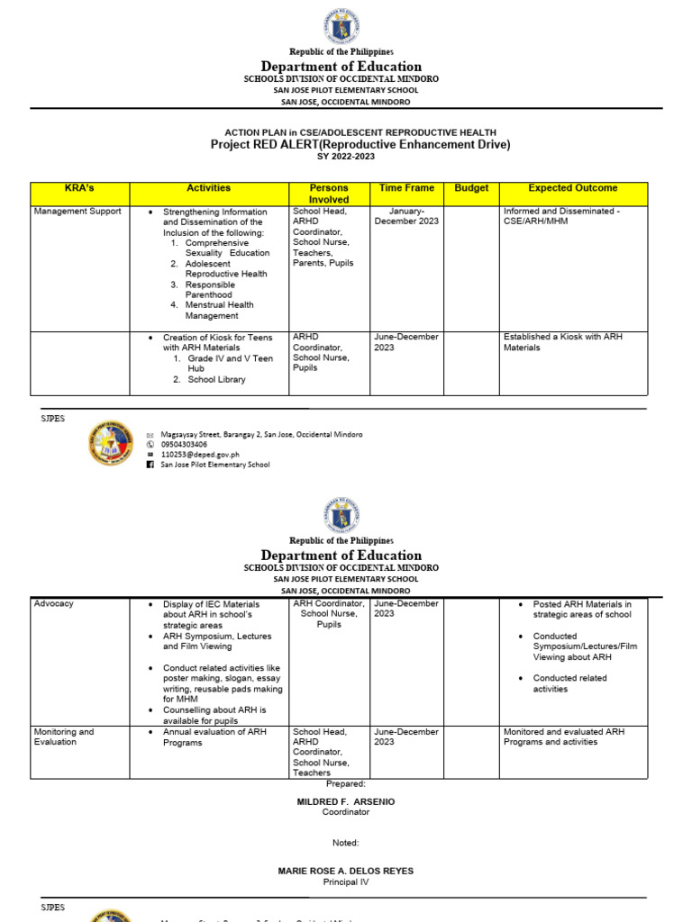 2023 ACTION PLAN in CSE | PDF