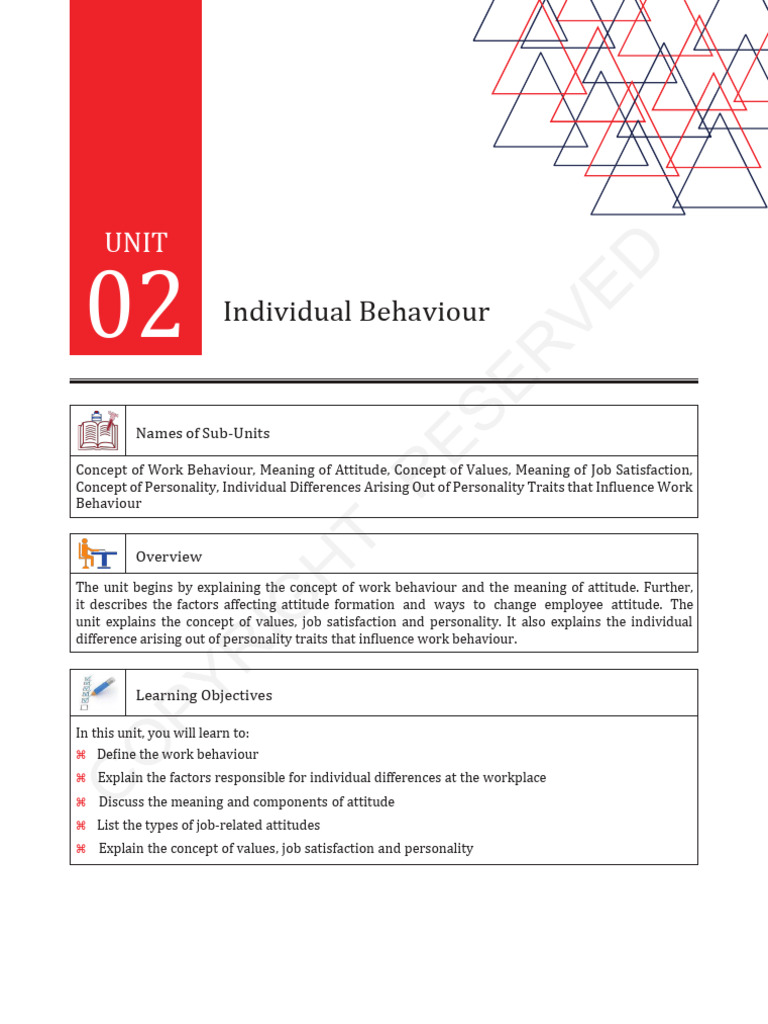02 Individual Behaviour | PDF