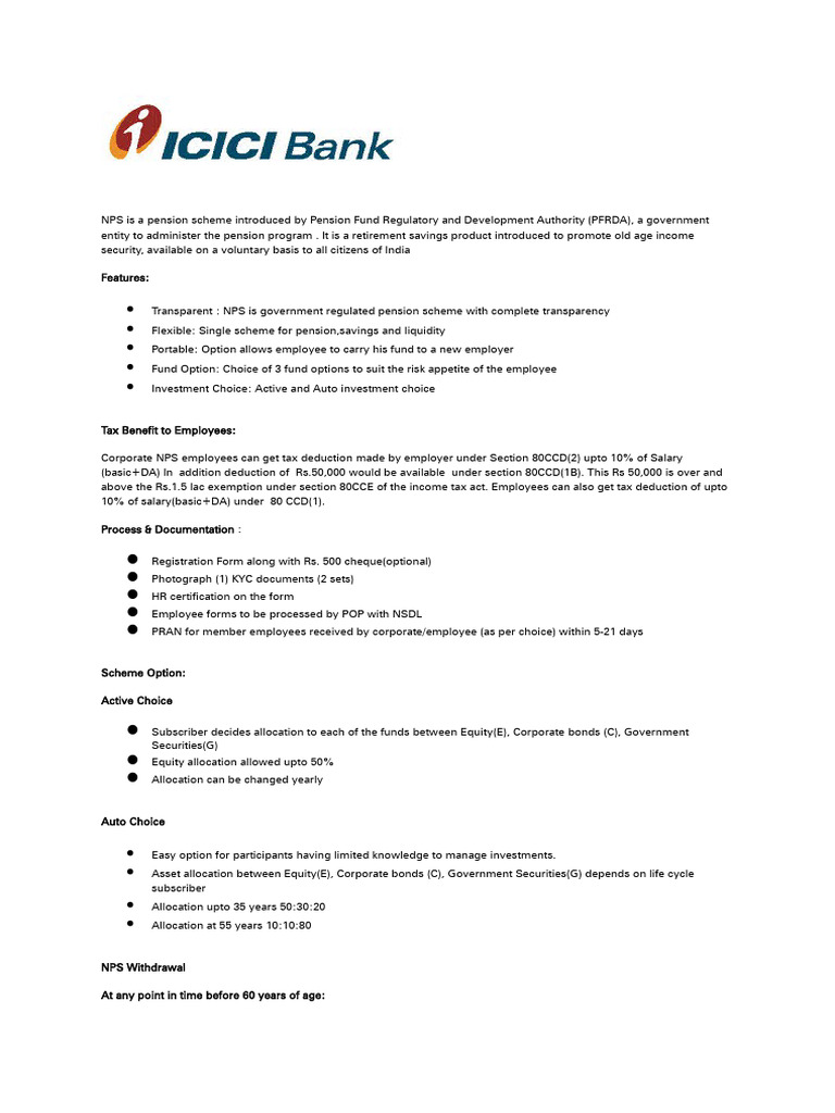 Nps One Pager | PDF | Business | Financial Services