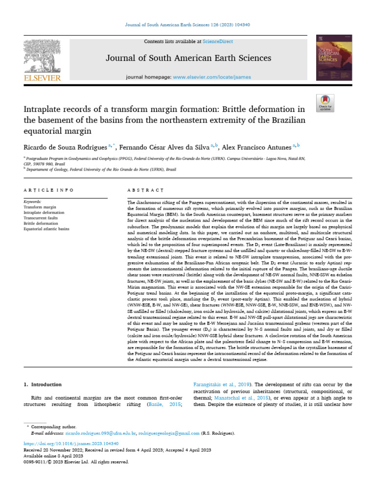 Intraplate Deformation in Brazilian Basins | PDF | Rift | Sedimentary Basin