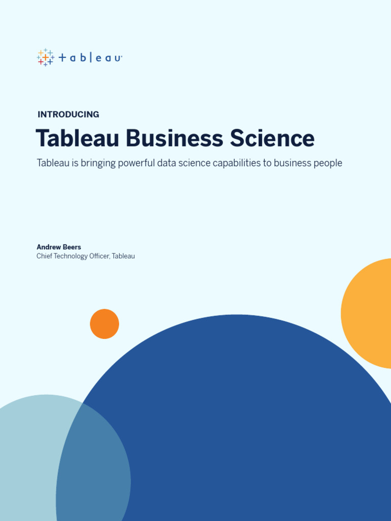 Tableau Business Science - WP | PDF | Artificial Intelligence | Intelligence (AI) & Semantics