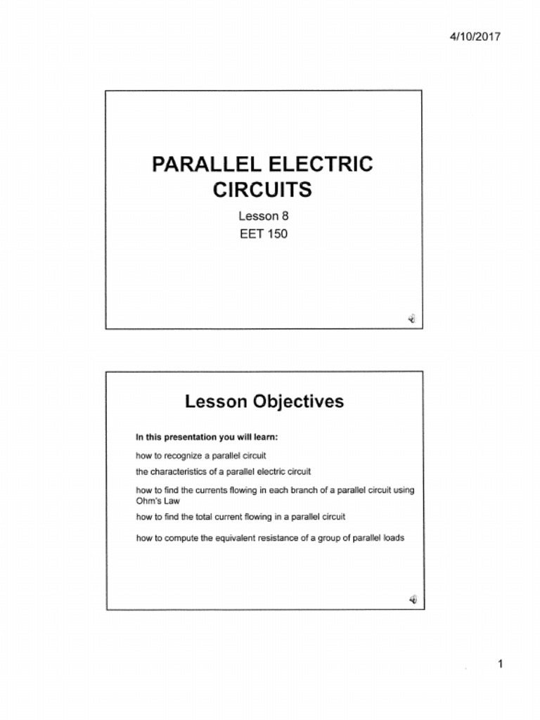 Parallel Electric Circuits | PDF