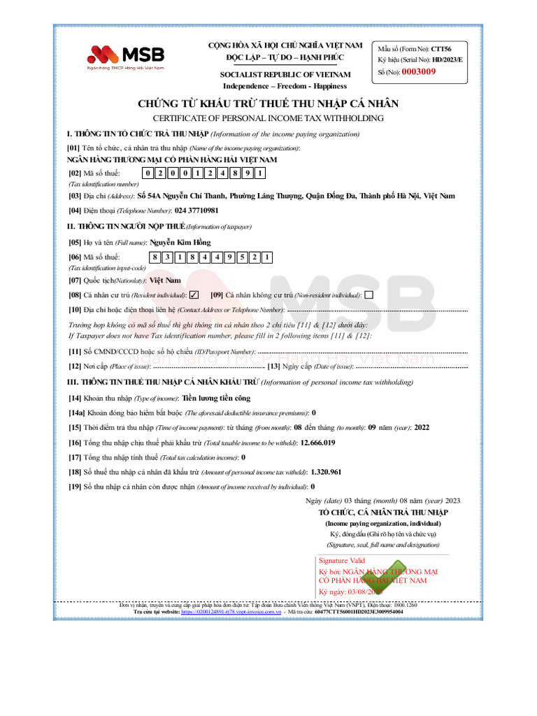 Ctu Khau Tru Thue MSB | PDF