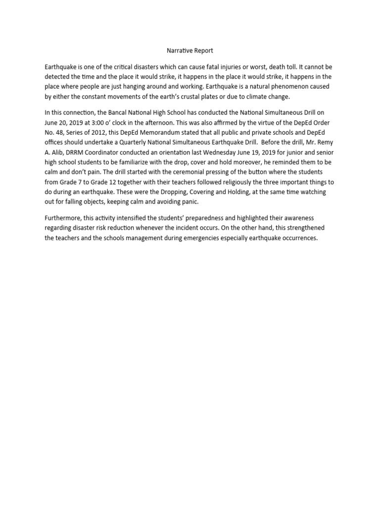 Narrative Report | PDF