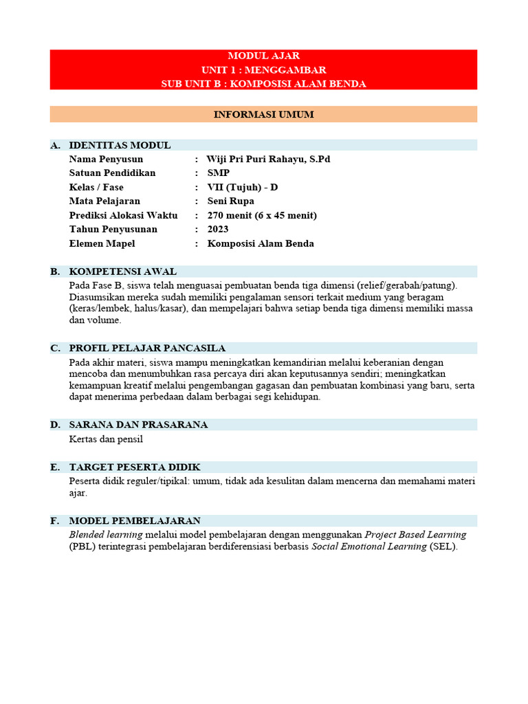 Komposisi Alam Benda Kelas 7 | PDF | Sains & Matematika