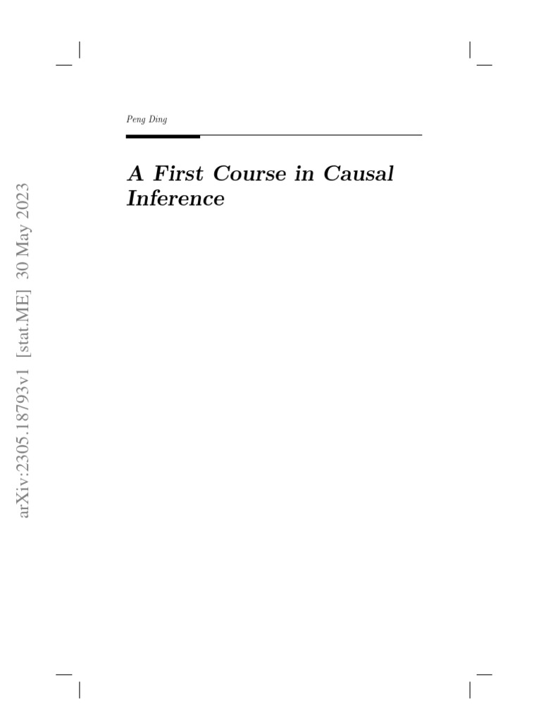 Course in Causal Inference | PDF