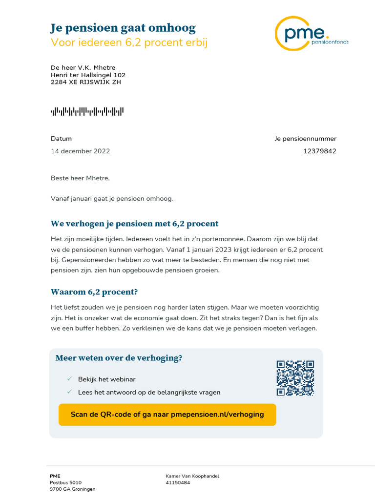 Pensioen Informatie (Mailing) | PDF