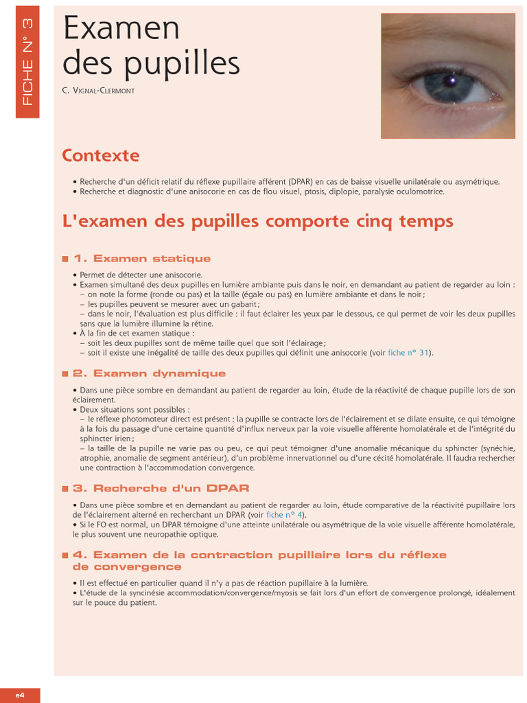 Examen Des Pupilles | PDF