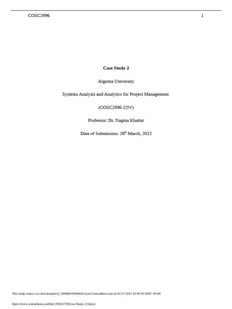 Case Study 2 2 | PDF | Finance & Money Management