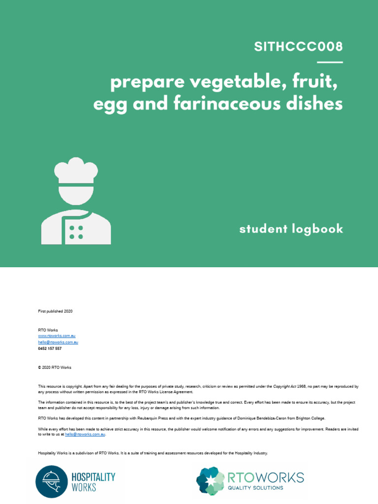 SITHCCC008 Student Logbook.doc | PDF