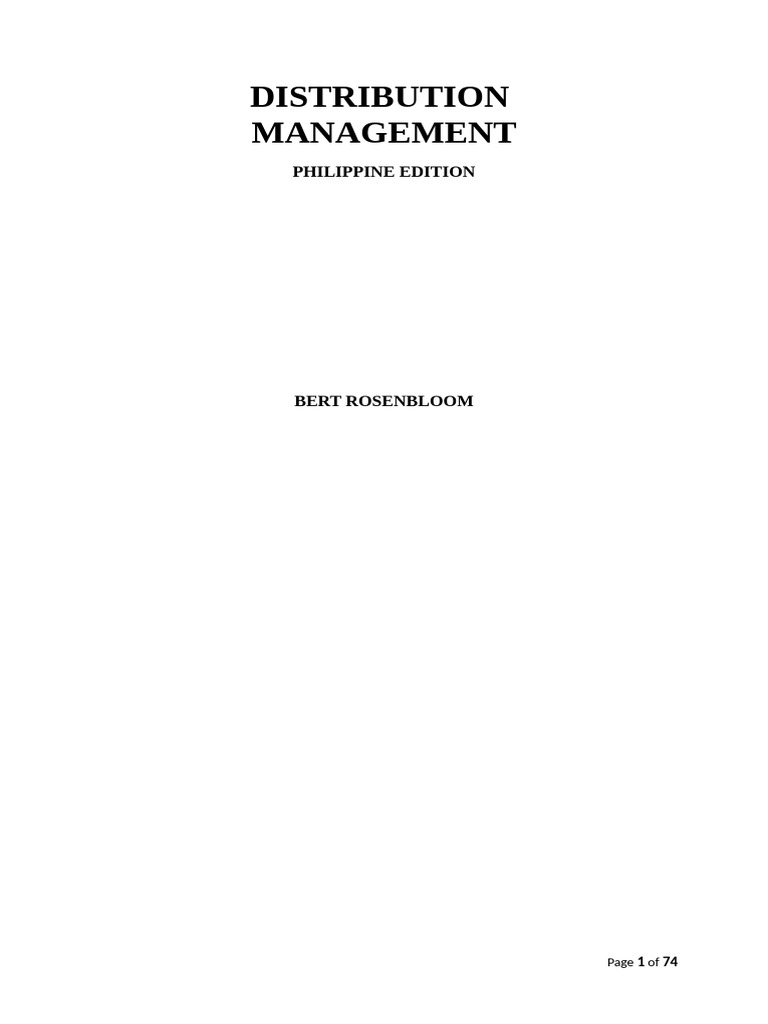 Distribution Management | PDF