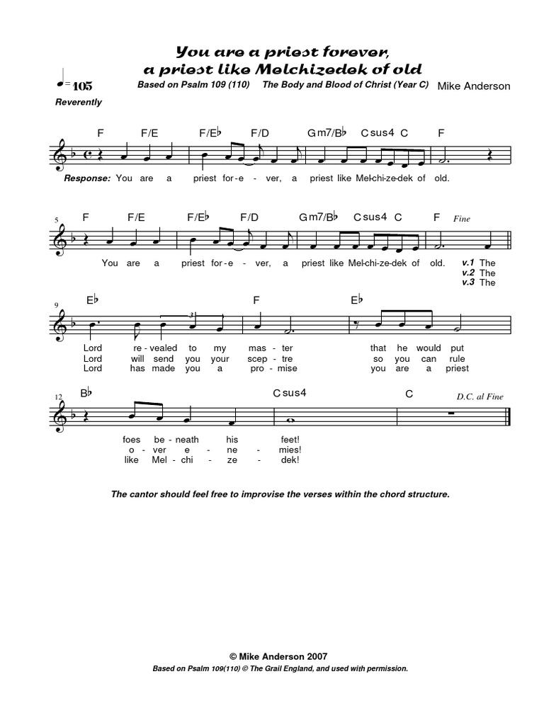 You Are A Priest Forever 109 | PDF