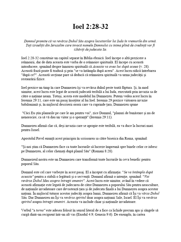 Joel-2-28-32 romana | PDF