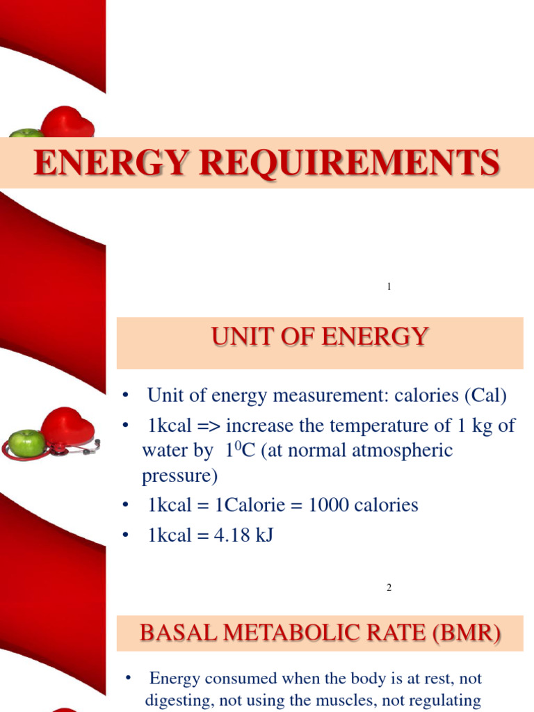 2-General Nutrition-Energy Requirement-Upload | PDF | Physiology ...