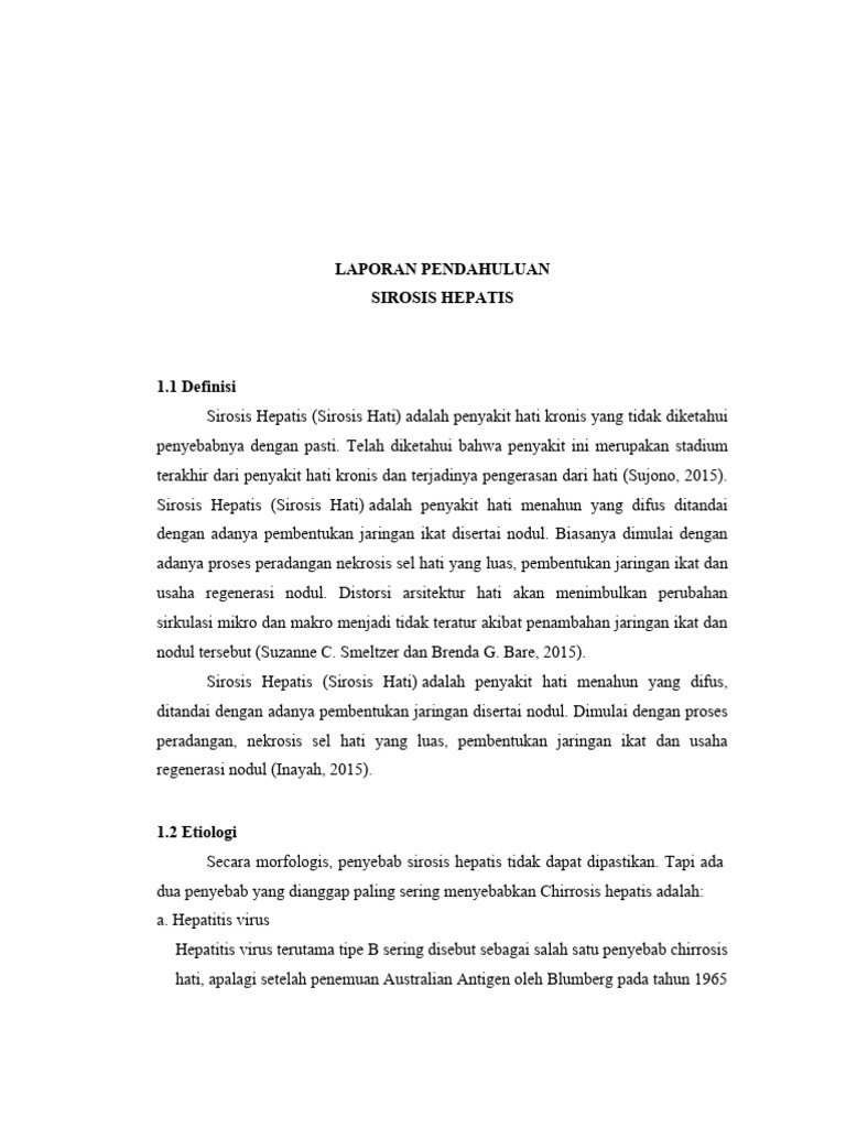 Sirosis Hepatis: Penyebab & Gejala | PDF