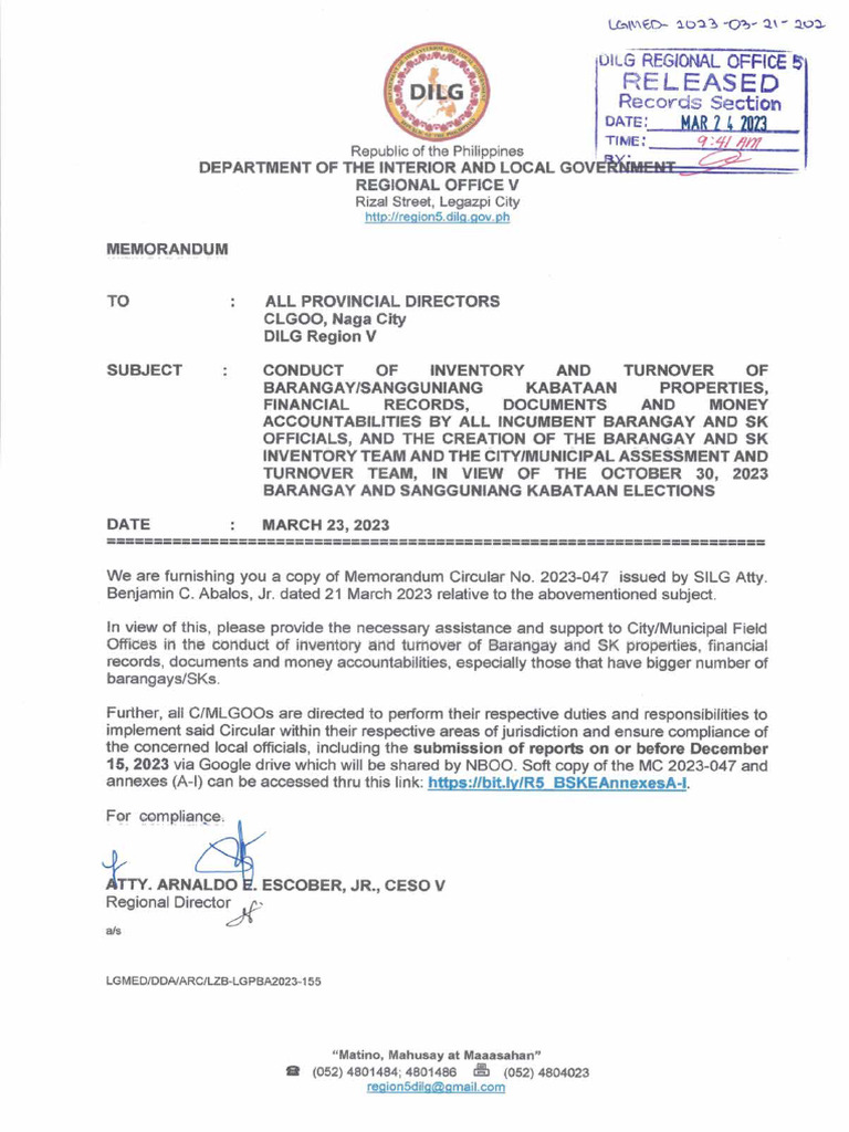 r5 - MEMORANDUM CIRCULAR NO 2023 047 24032023 2 | PDF
