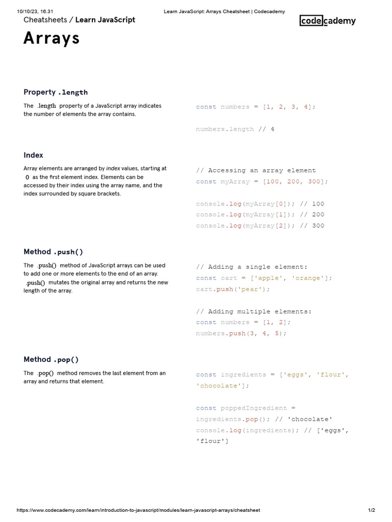 Ca Js Array | PDF | Java Script | Computer Data Ca Js Array | PDF | Java Script | Computer Data
