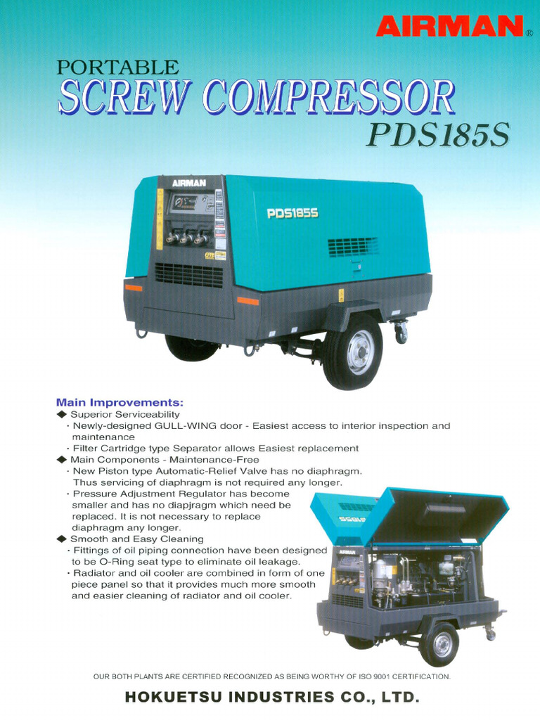 Airman Compressor Pds185s | PDF
