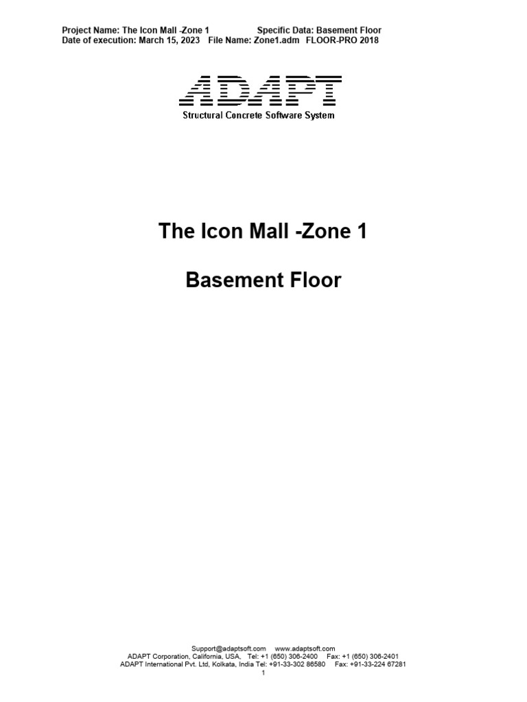 Icon Mall Basement Floor Data Report | PDF | Strength Of Materials ...