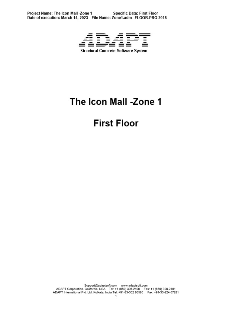 The Icon Mall Zone 1 First Floor Data | PDF | Strength Of Materials ...