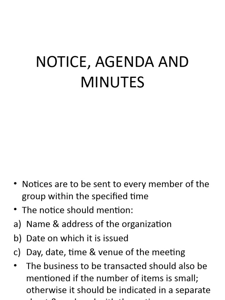 Notice, Agenda & Minutes | PDF