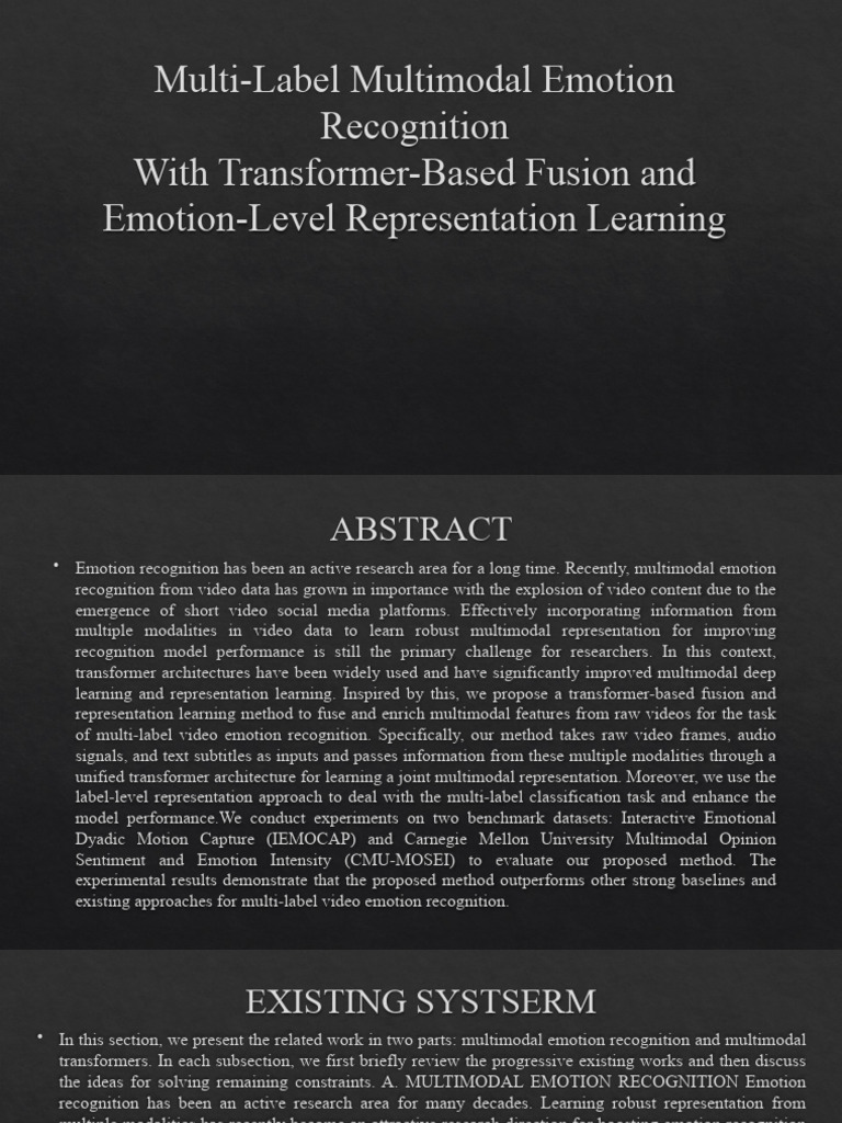 Multi-Label Multimodal Emotion Recognition | Download Free PDF ...