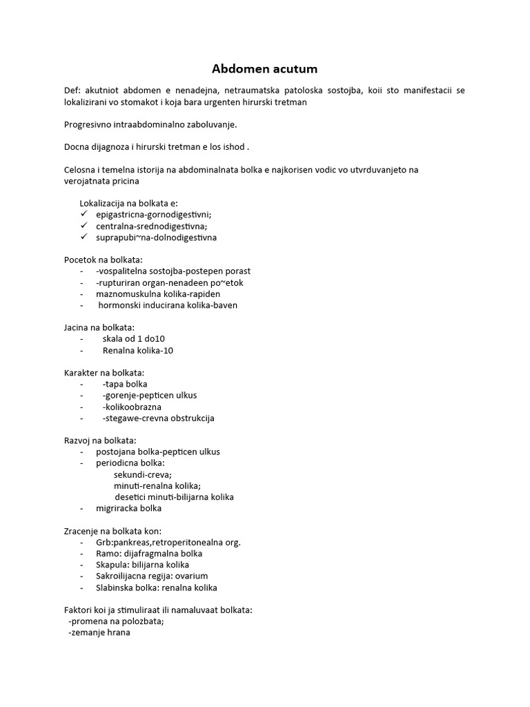 Abdomen Acutum | PDF