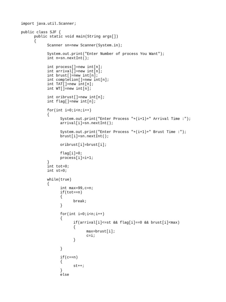 Sjf Pdf Computer Programming Object Computer Science