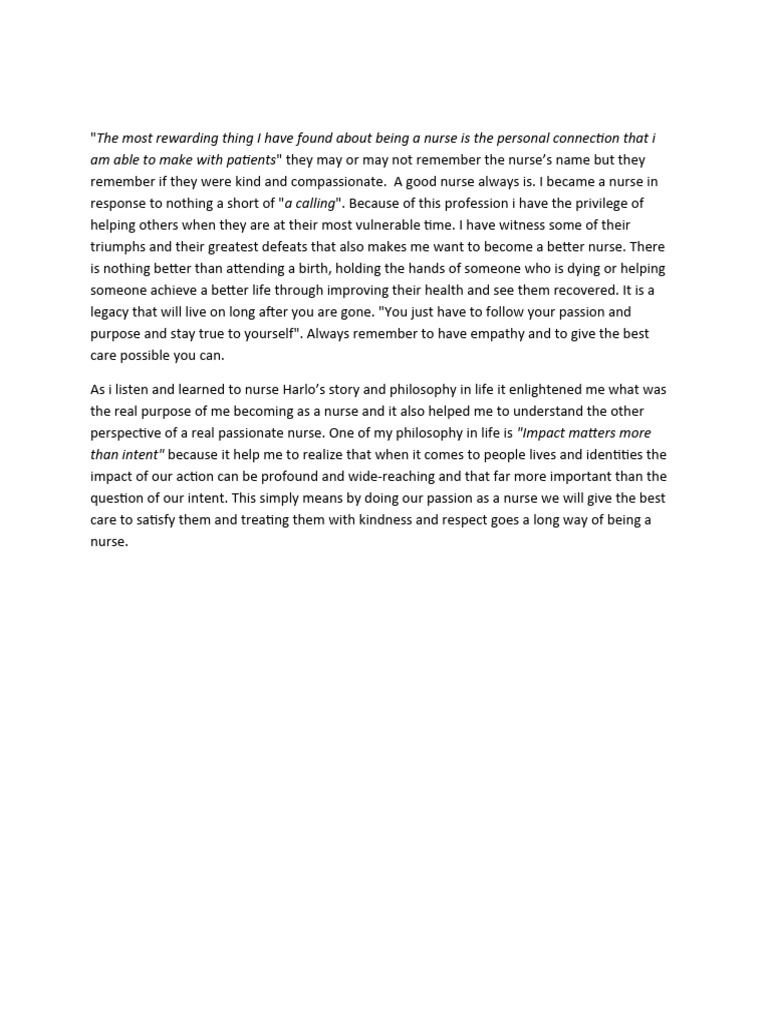 Nursing Philosophy | PDF