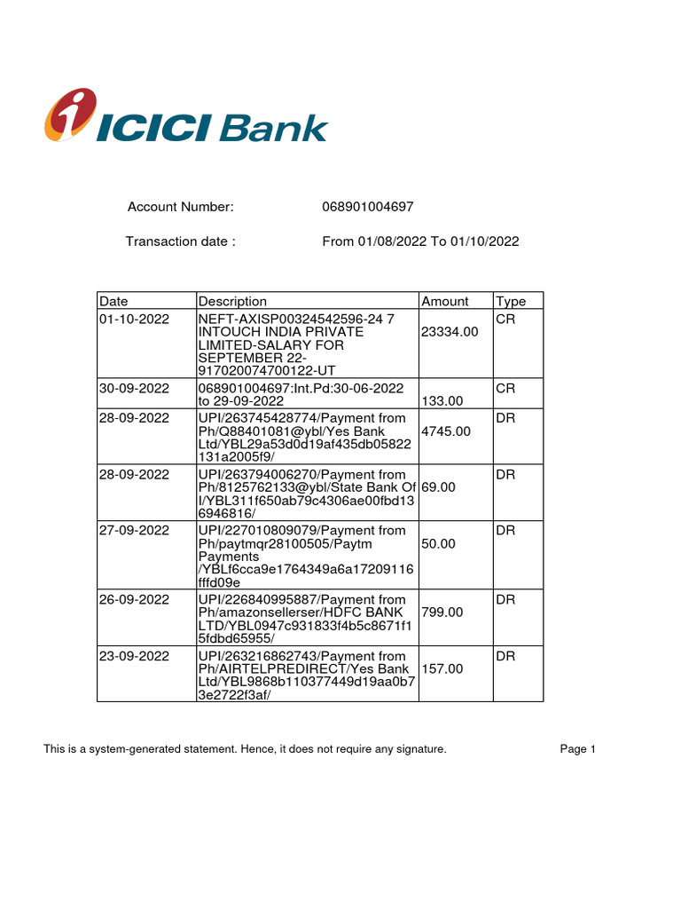 Bank Statement 3 Momths | PDF
