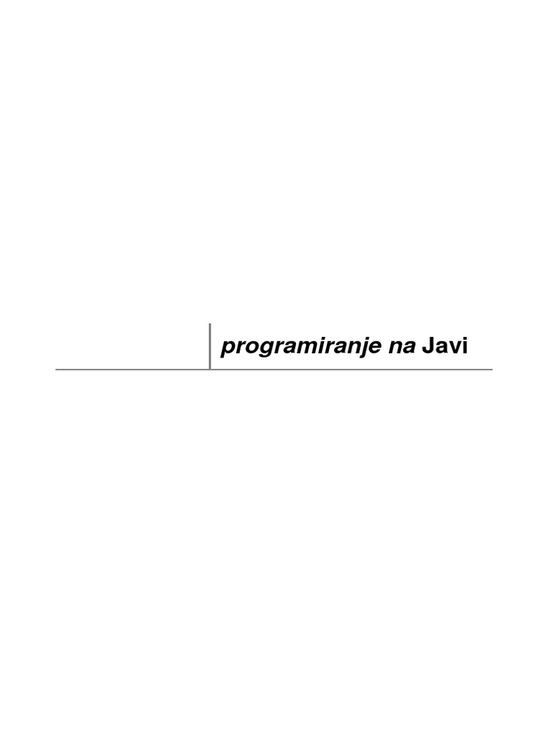 Programiranje u Javi - skripta | PDF
