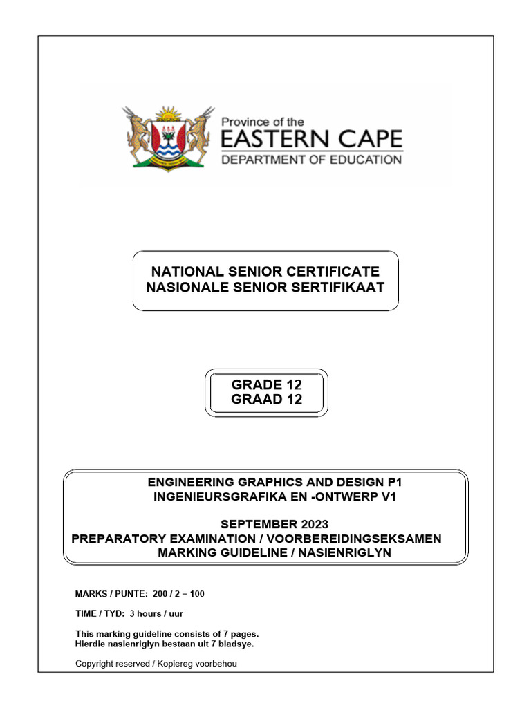 EGD P1 GR12 MEMO SEPT2023 - Afr+Engl | PDF