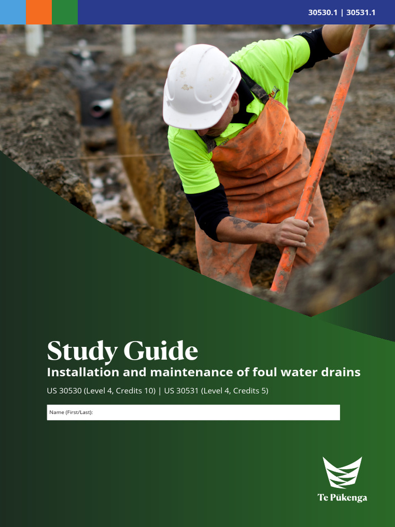 Study Guide: Installation and Maintenance of Foul Water Drains | PDF