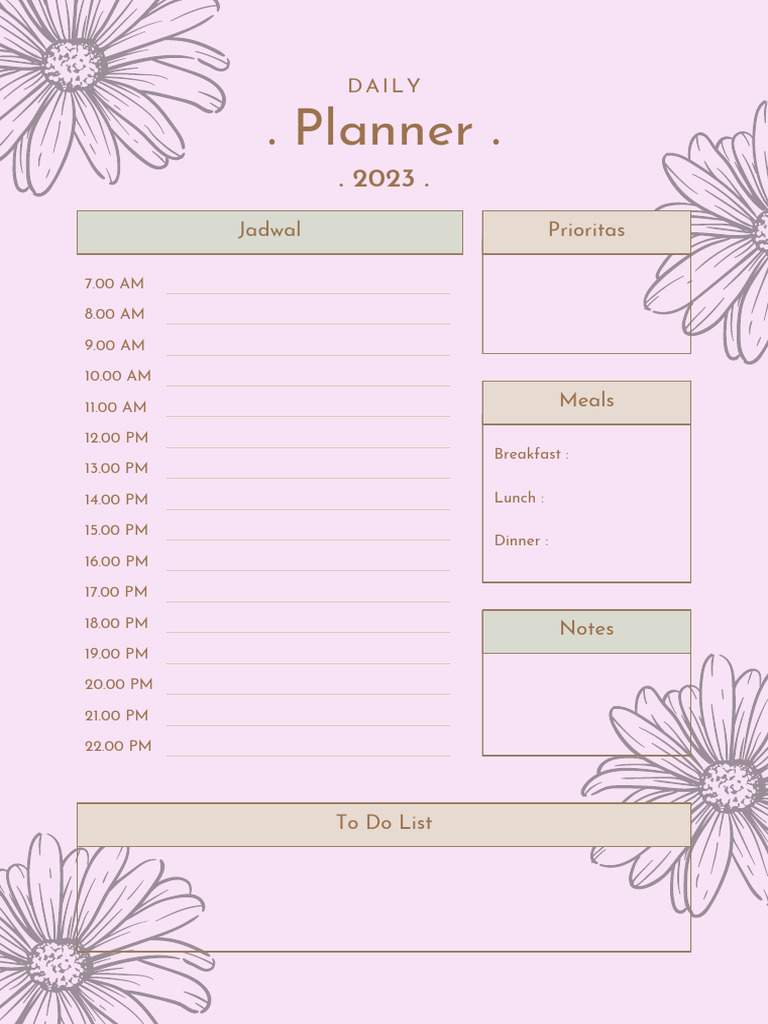 Purple Flower Daily Journal | PDF