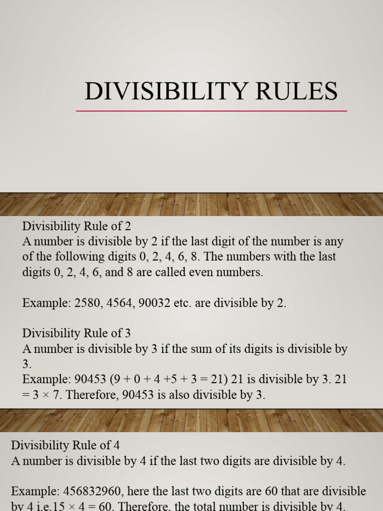Divisibility Rules | PDF | Mathematics | Arithmetic