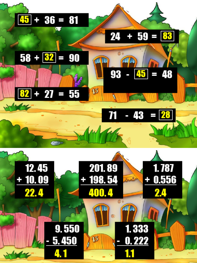 Adding and Subtracting Whole Numbers and Decimals | PDF