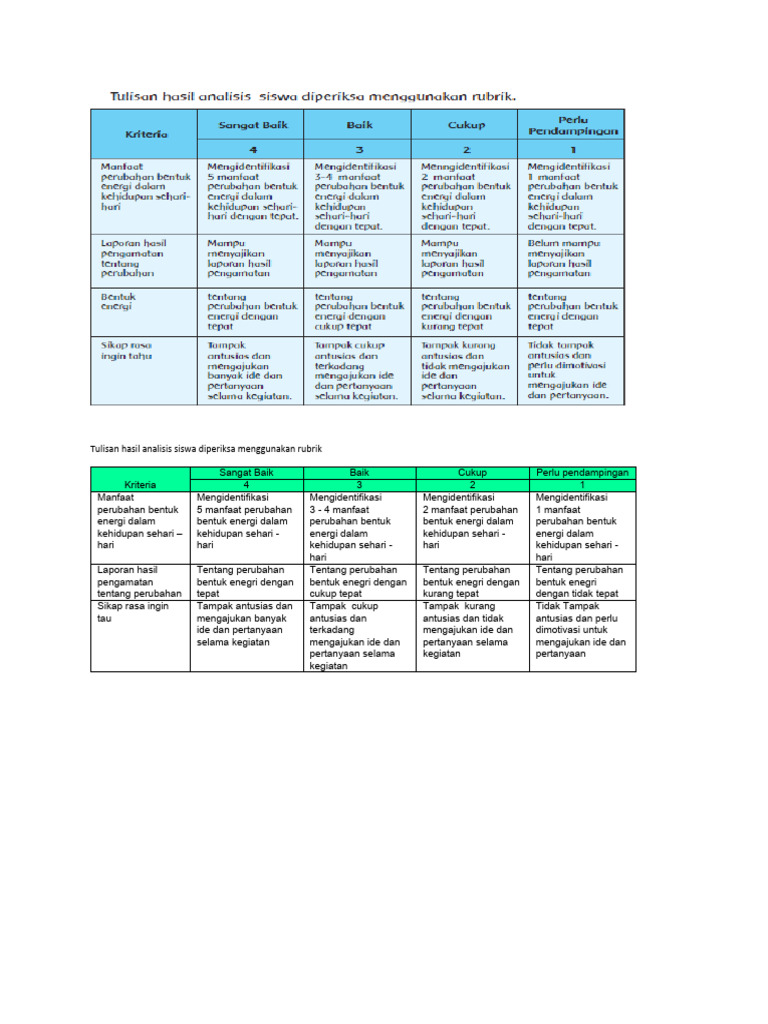 Tulisan Hasil Analisis Siswa Diperiksa Menggunakan Rubrik | PDF