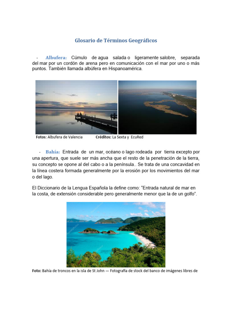 Glosario de Términos Geográficos | PDF