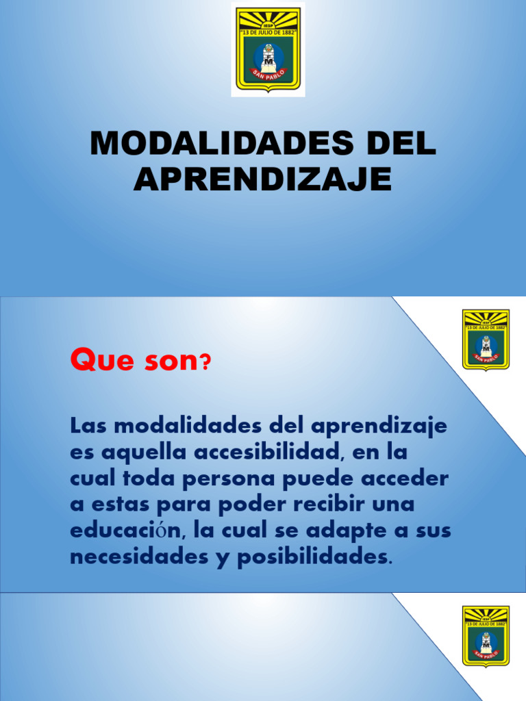 Modalidades Del Aprendizaje | PDF | Aprendizaje | Memoria