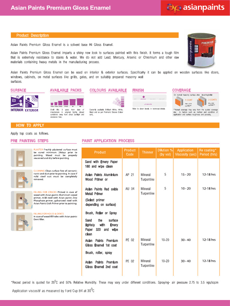 Apcolite Premium Super Gloss Enamel - PIS | PDF