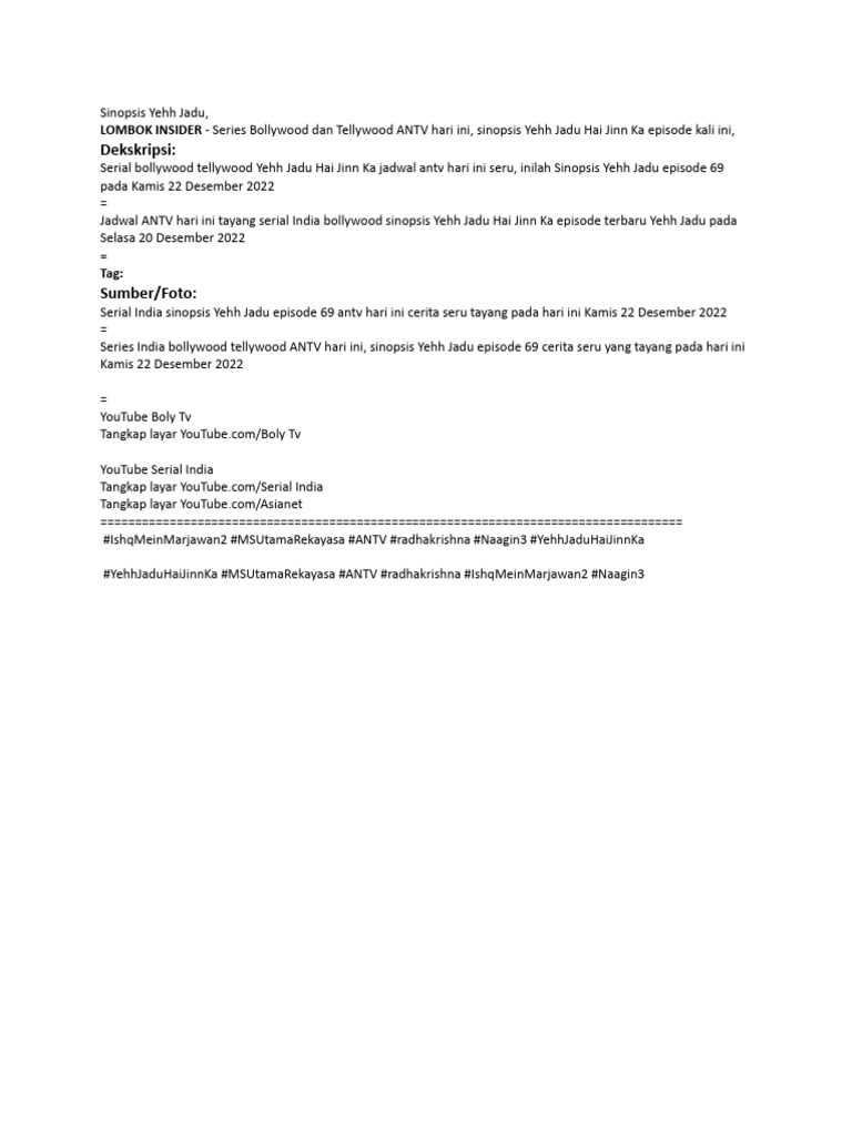 Yehh Jadu Hai Jinn Ka | PDF