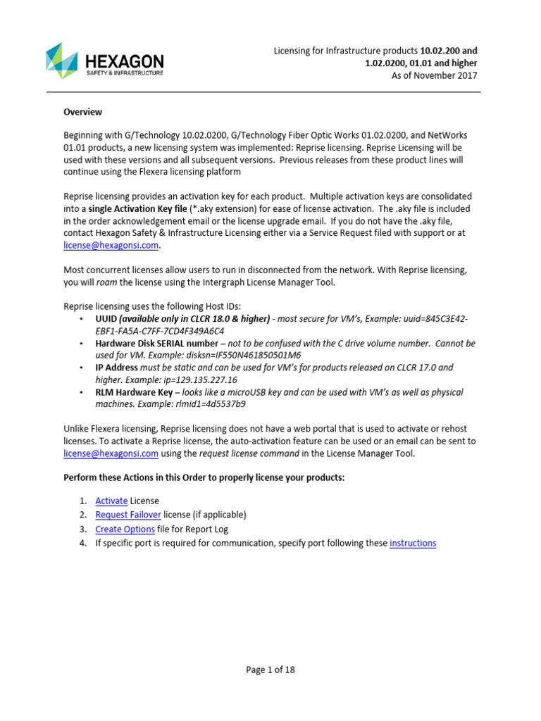 2017 Licensing For Infrastructure Products Using Reprise | PDF | Port (Computer Networking ...
