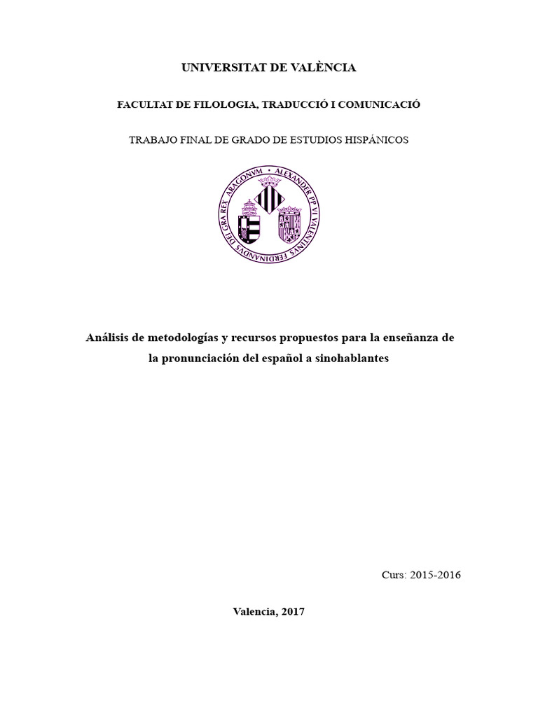 TFG. Ejemplo | PDF | Lengua española | Enseñando