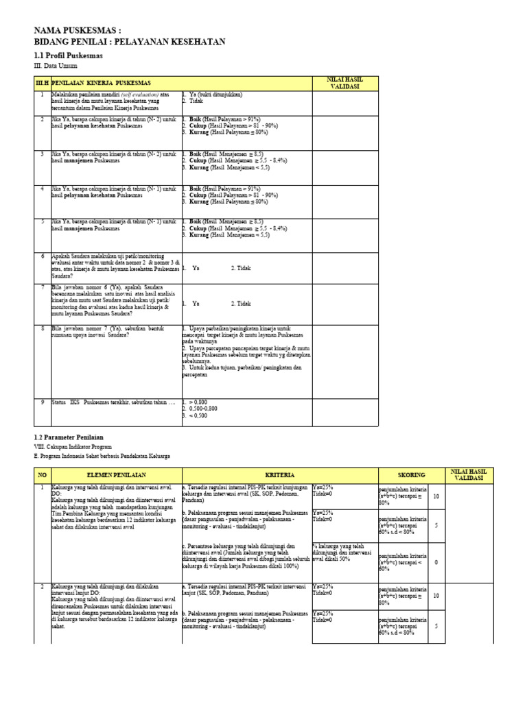 Instrumen TPCB Pelayanan Kesehatan | PDF