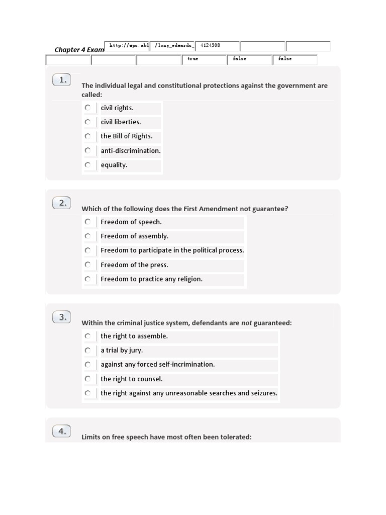 Civil Rights and Liberties Exam Review | PDF | First Amendment To The ...